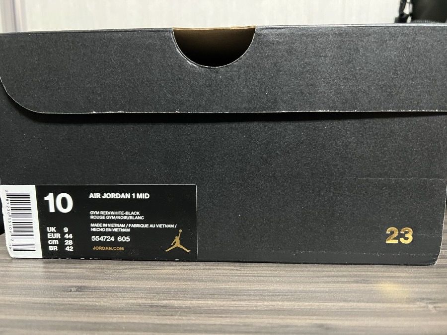 Nike Air Jordan 1 Mid Red White Sneakers Shoes Original Authentic 100% ...