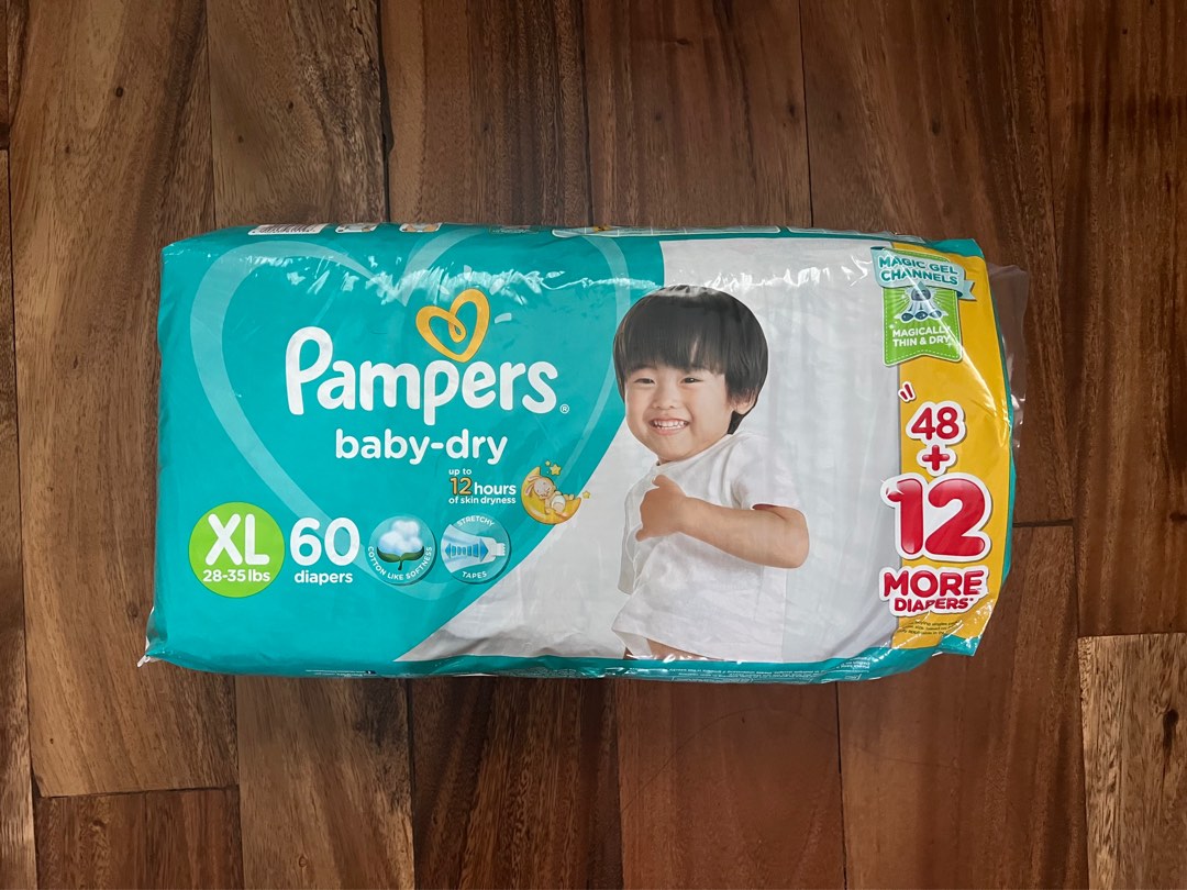 Pampers Baby Dry Taped Diapers XL, Babies & Kids, Bathing & Changing ...