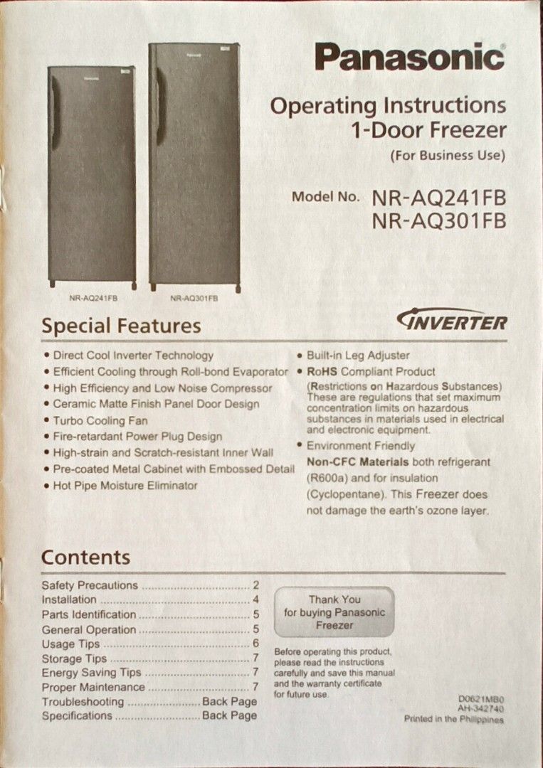 Panasonic Inverter Freezer, TV & Home Appliances, Kitchen Appliances ...