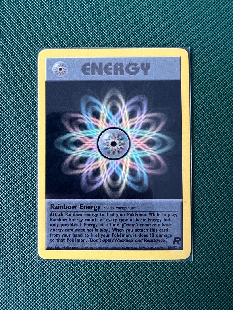 Rainbow Energy Non-Holo Rare Vintage Pokemon Card 80/82, Hobbies & Toys ...