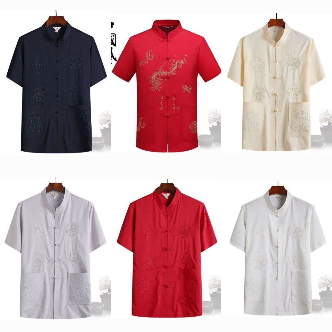 ReadyStock Men Tang suit CNY Chinese New year dragon embroidery ...