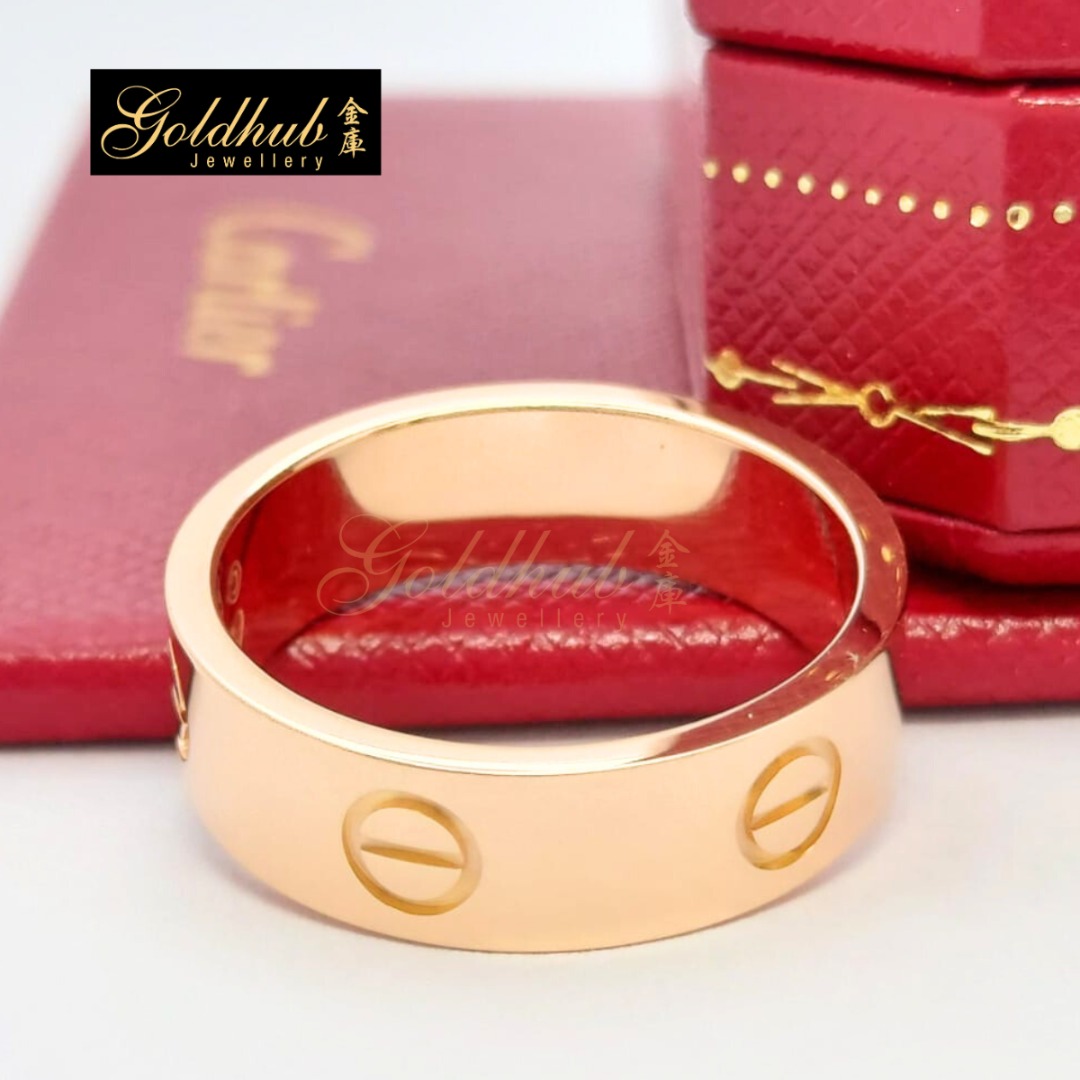 [Reserved] [Full set: EU Size 57] 18k Pre-loved Cartier Love Ring in Rose Gold | With ...
