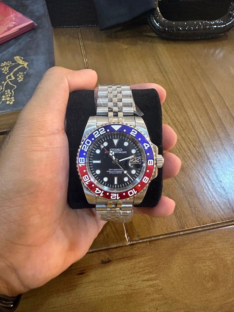 Seiko Mod Rolex GMT Master Pepsi Watch, Men's Fashion, Watches ...