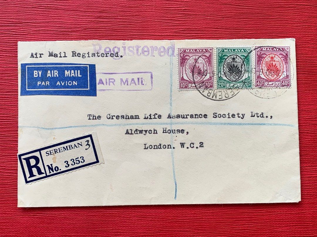 Seremban England 1950 Cover, Hobbies & Toys, Collectibles & Memorabilia, Stamps & Prints on ...