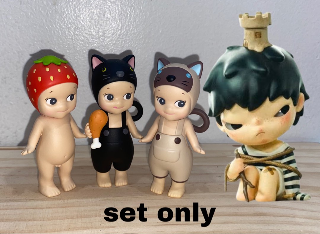 SET ONLY wts lfb sonny angel strawberry cat life black cat siamese ...