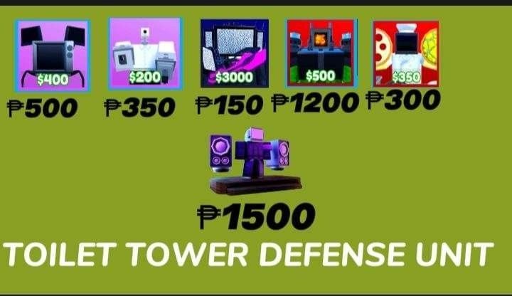 toilet tower defense units, Video Gaming, Video Games, Others on Carousell