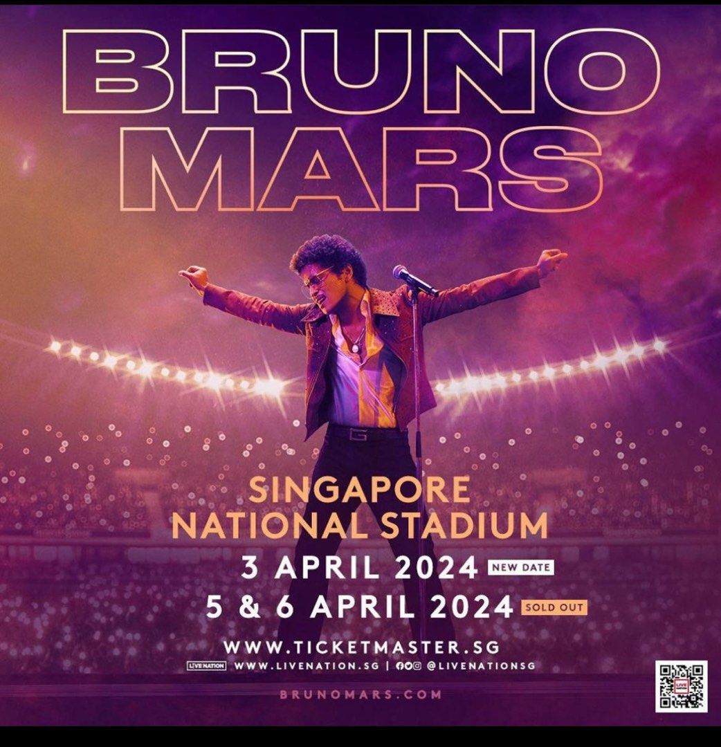 WTS Bruno Mars Standing ticket x4, Tickets & Vouchers, Event Tickets on ...
