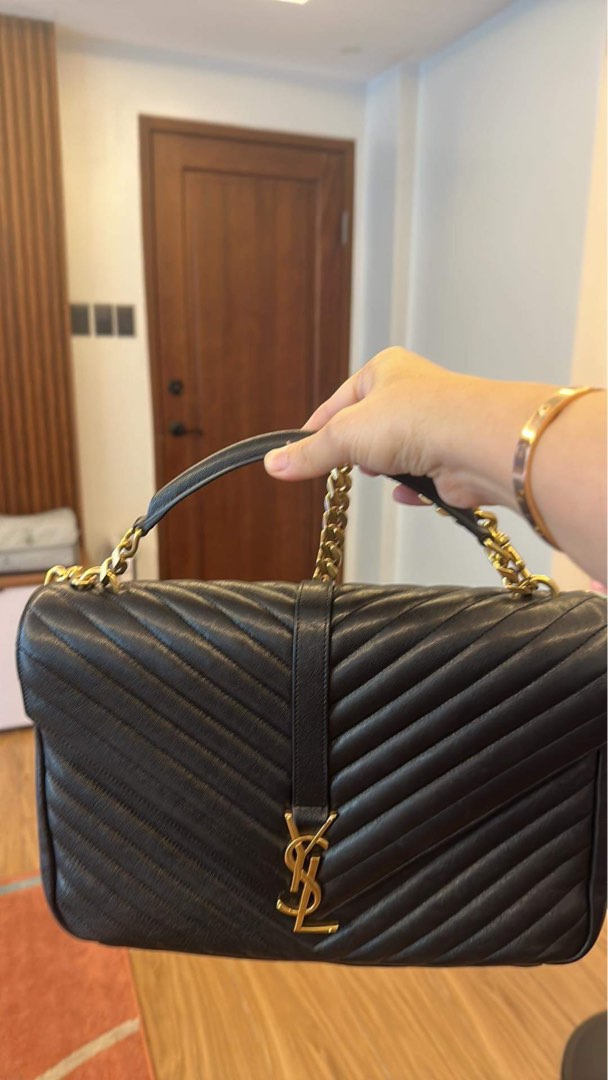YSL Large College Avec Band Authentic, Luxury, Bags & Wallets on Carousell