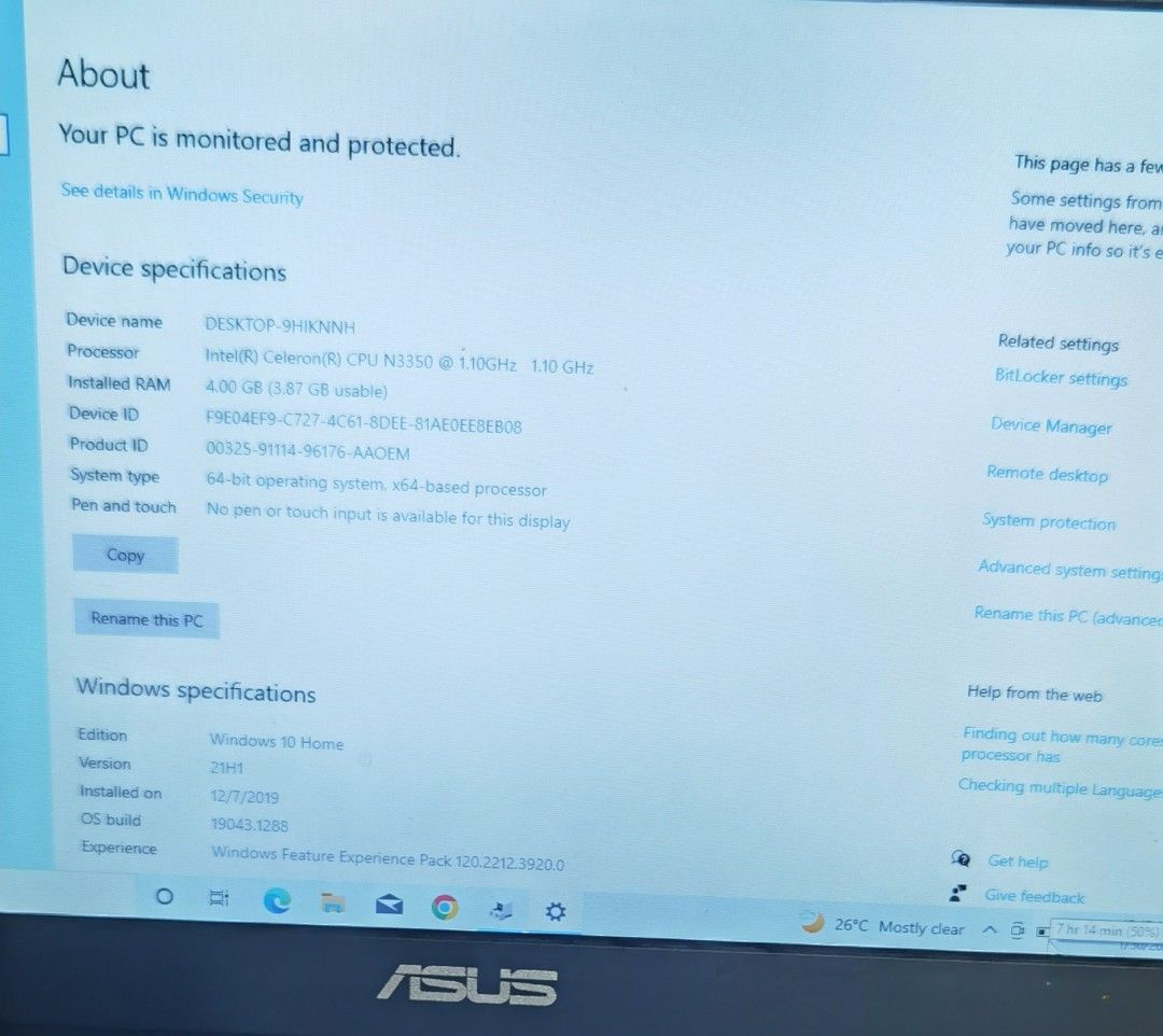 ASUS E203N 4GB RAM, 32GB SSD, Intel N3350 Processor , 11.6-inch, HD ...
