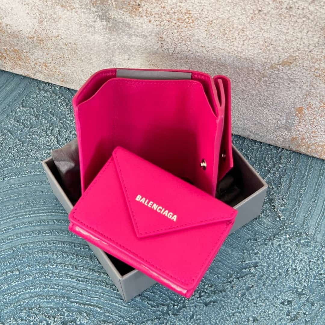 Balenciaga Mini Wallet Papier Fuschia Complete set with box etc, Barang ...