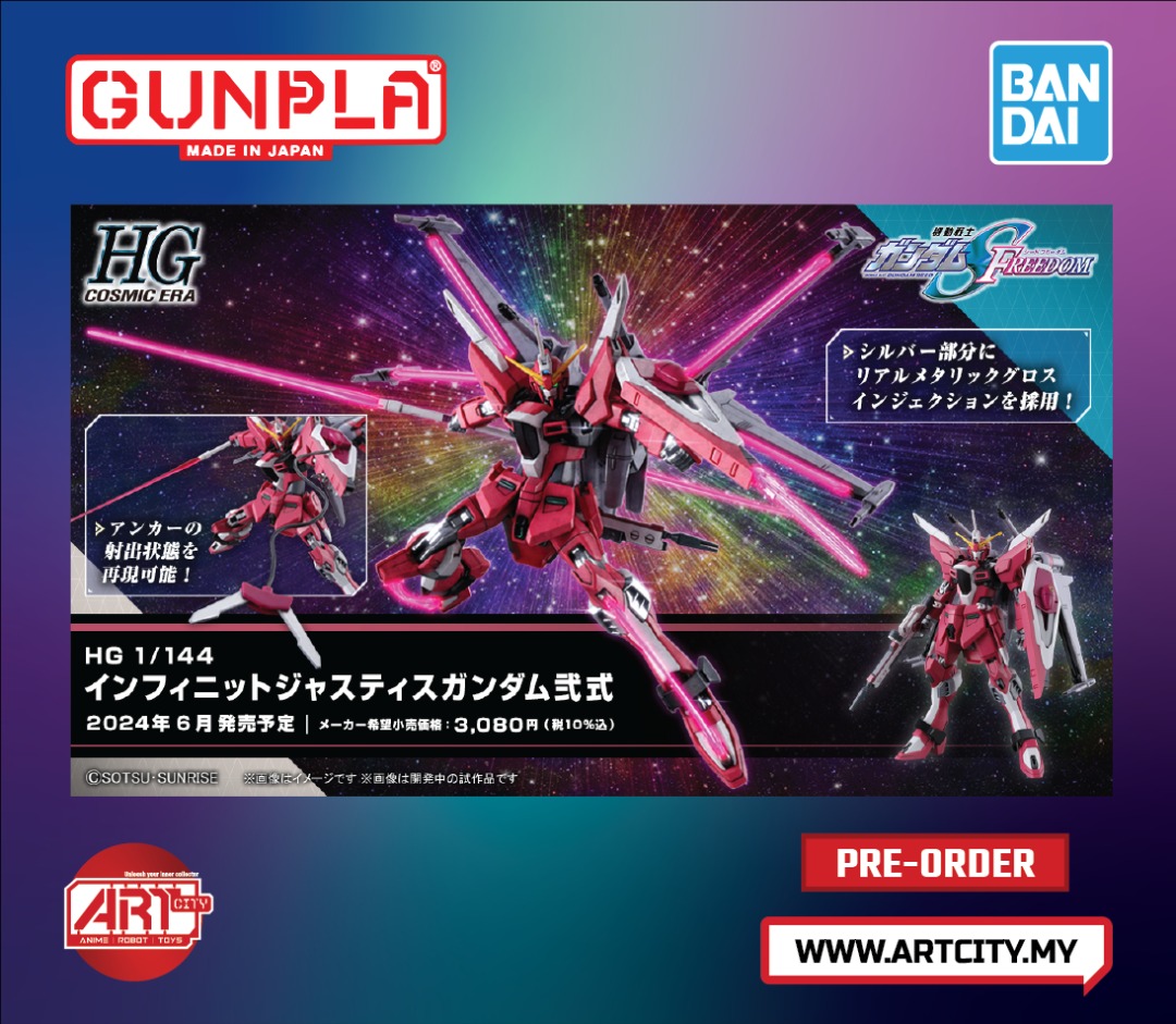 Bandai HG - Infinite Justice Gundam Type 2 - 1/144 Scale - Gundam Seed ...