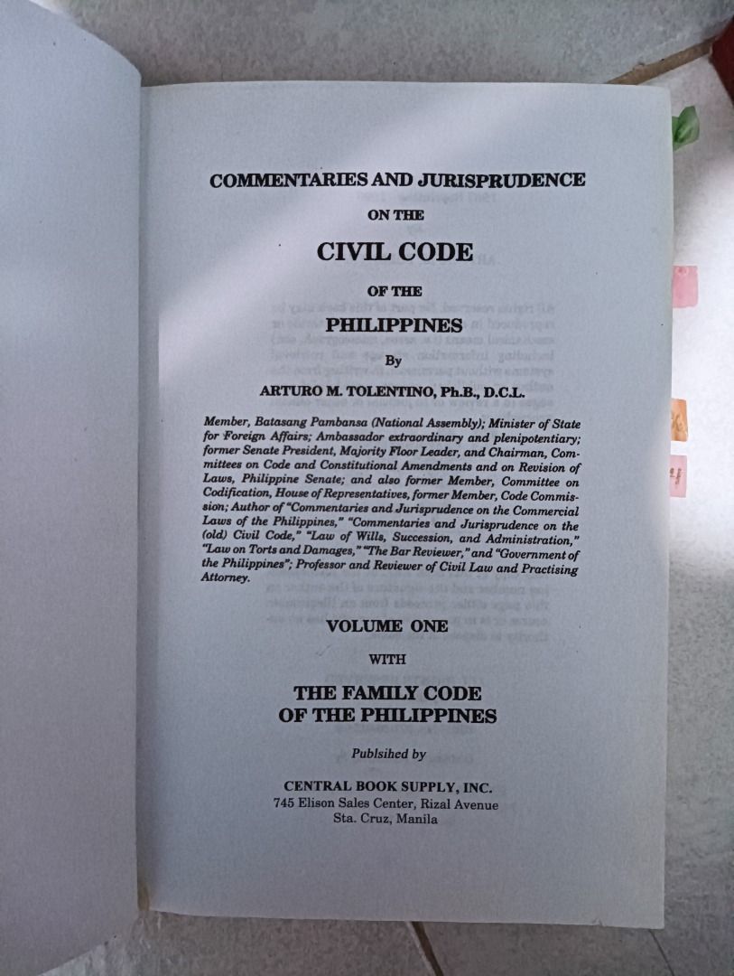 Commentaries and Jurisprudence on the Civil Code of the Philippines Vol ...
