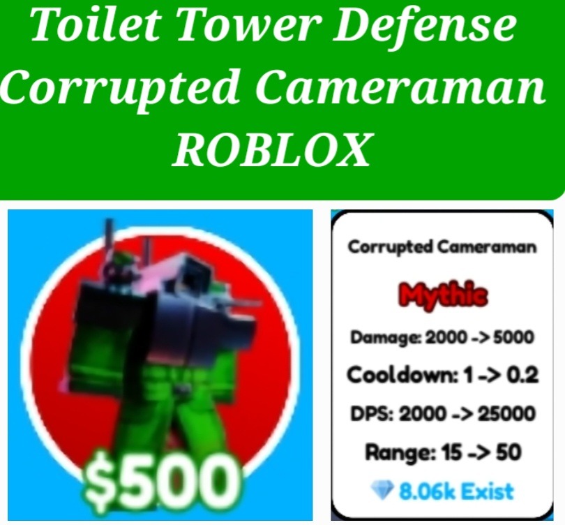 Corrupted Cameraman/Toilet Tower Defense/Roblox, Video Gaming, Gaming ...
