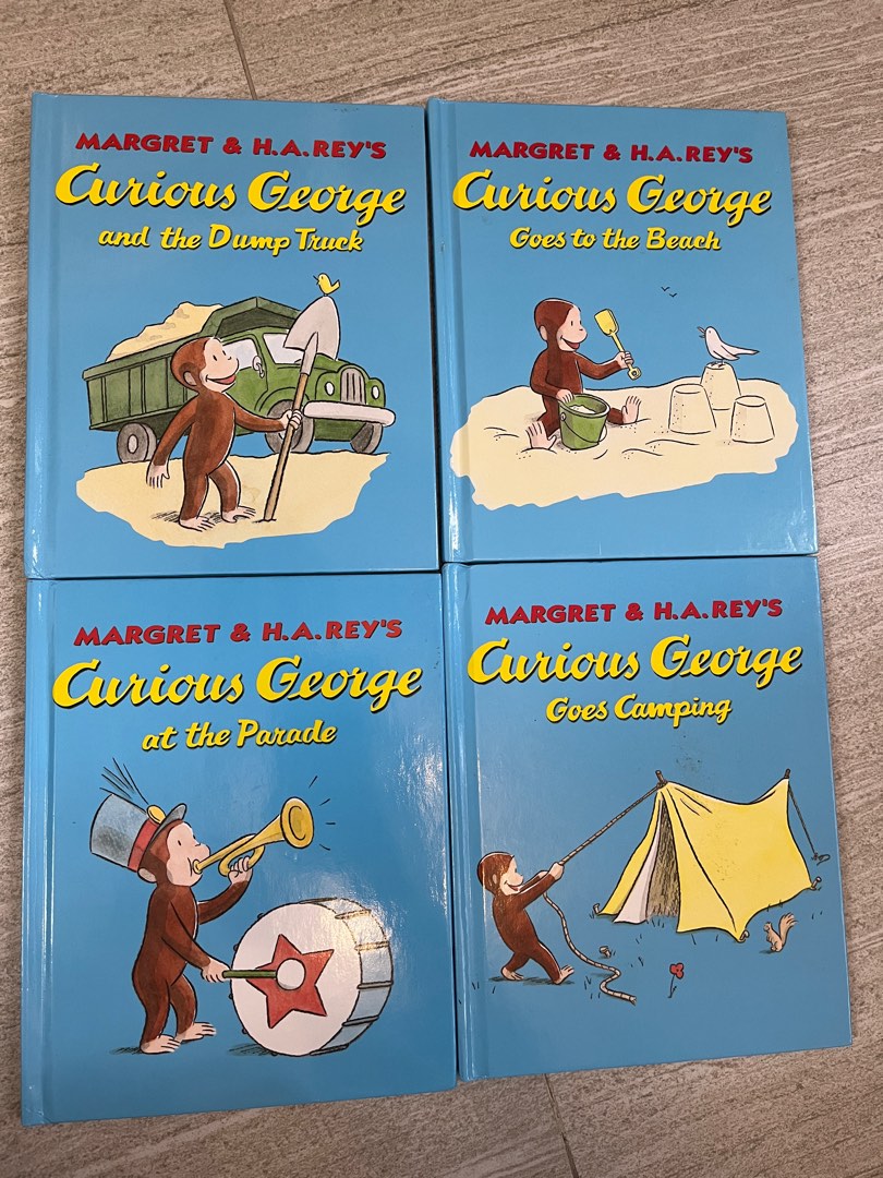 Curious George story books - goes to the beach, goes camping, at the ...
