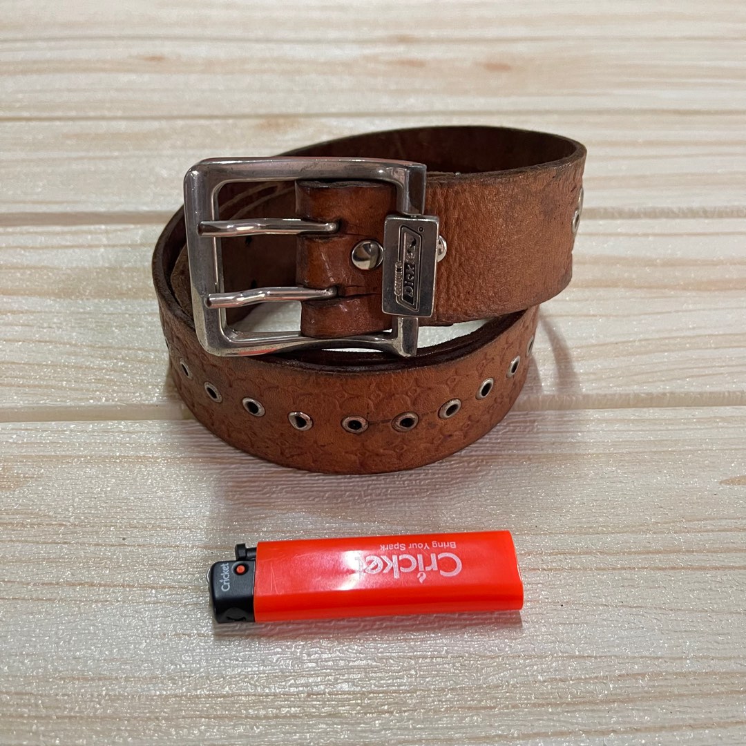 Dickies Double Hole Belt Genuine Lether Brown, Men's Fashion, Watches ...