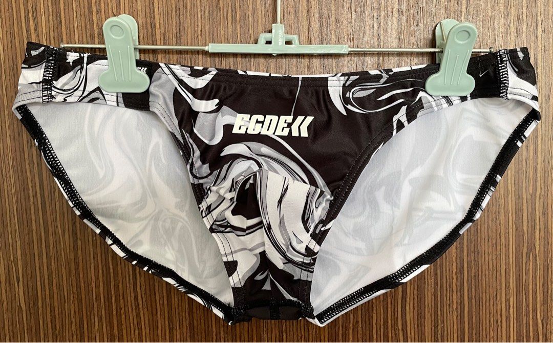 EGDE MARBLE Super Low Rise Bikini Underwear, Black, Men's Fashion ...