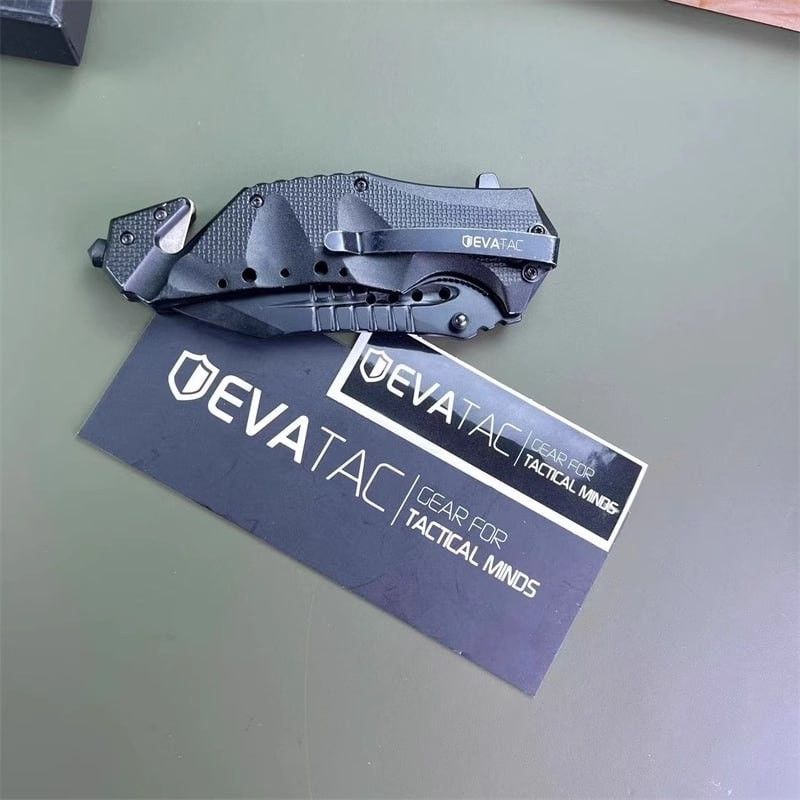 Folding knife, sharp, glass breaker tip, gift box, stickers, heavy item ...