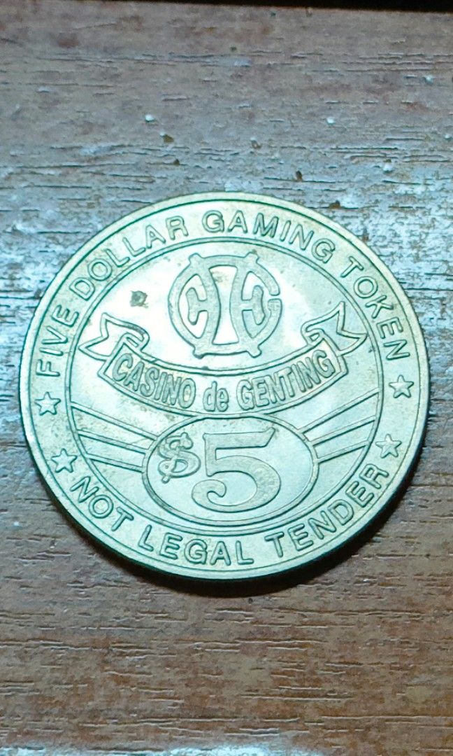 Genting Highland 5 Dollar Token 1990, Hobbies & Toys, Collectibles ...