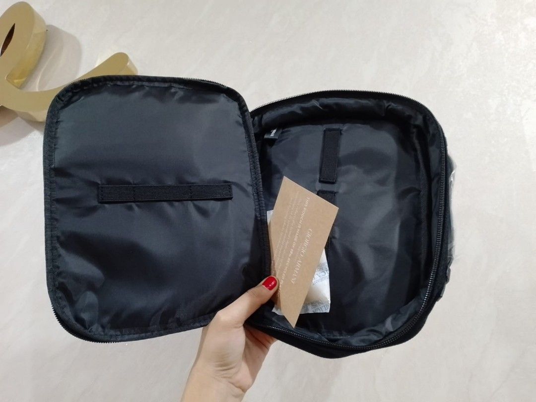 Giorgio armani man black travel pouch, Fesyen Pria, Tas & Dompet ...