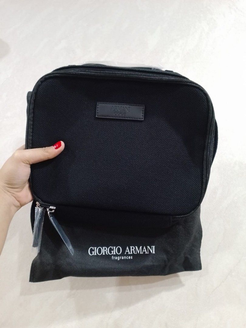 Giorgio armani man black travel pouch, Fesyen Pria, Tas & Dompet ...