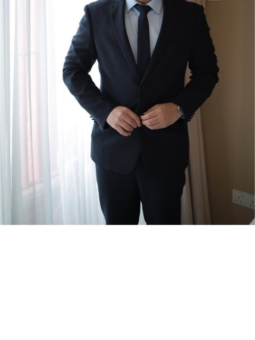 HLA Suit (Navy Blue), Men's Fashion, Tops & Sets, Sets & Coordinates on ...