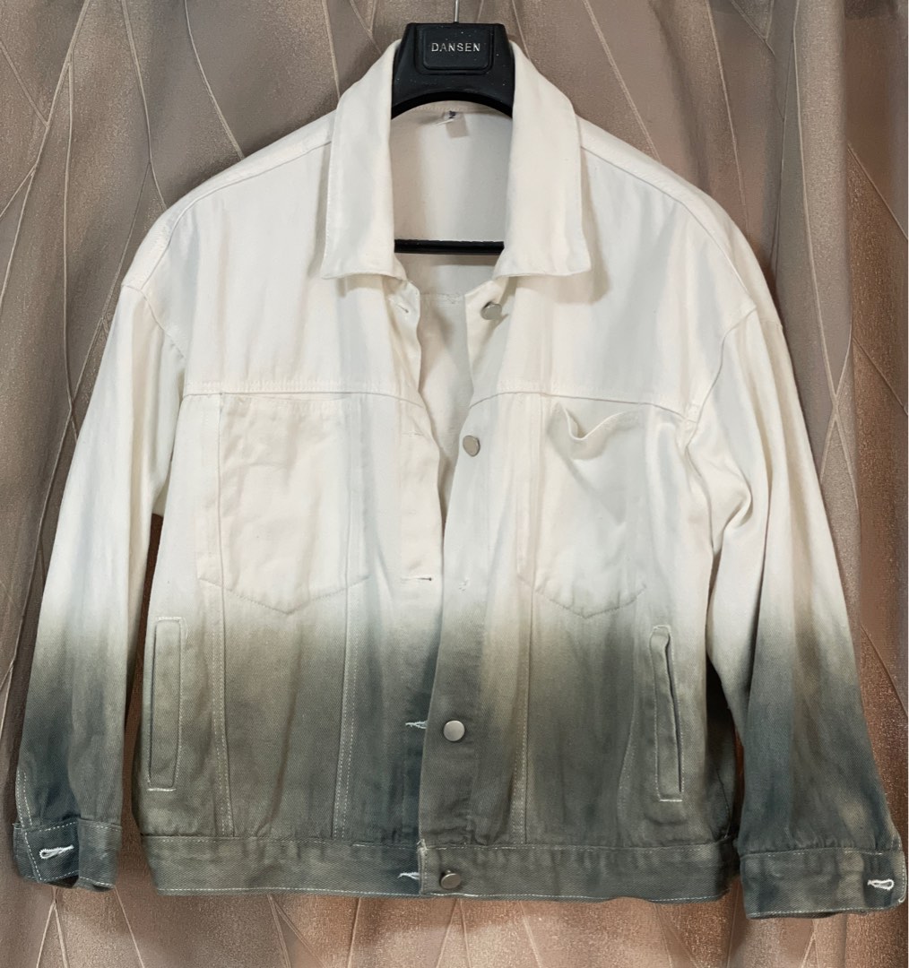 Korean Denim jacket ombre (with issue missing one button), Men's Fashion, Coats, Jackets and ...