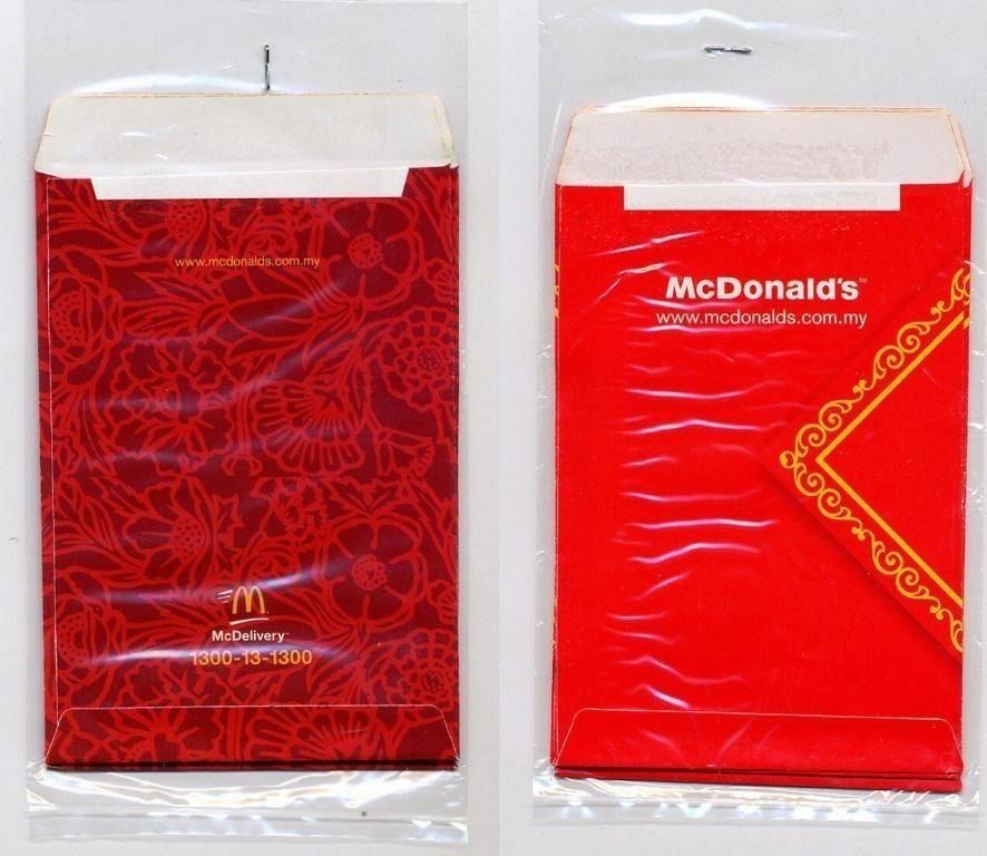 McDonald's Malaysia Red Packet Ang Pow 兩款 馬來西亞 麥當勞 紅包, Hobbies & Toys ...