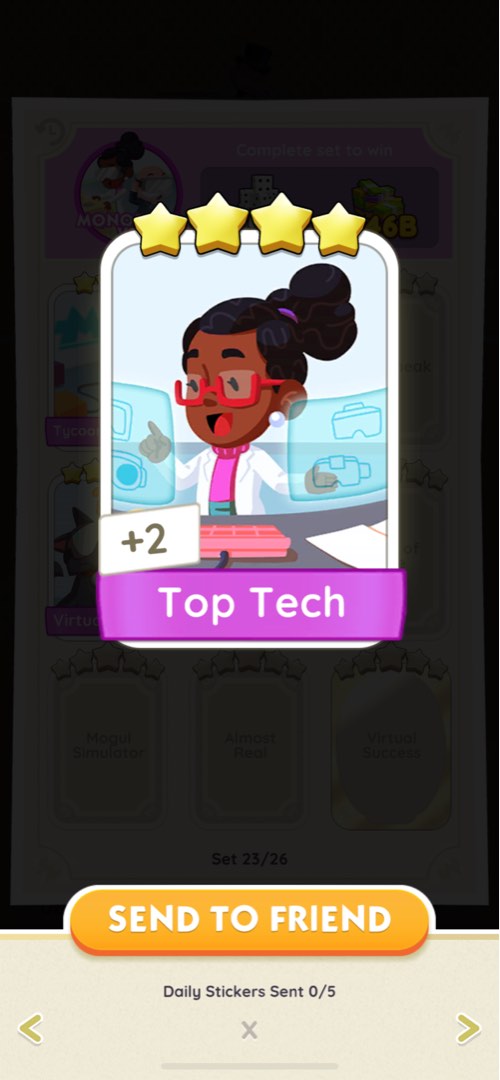 Monopoly Go! 4⭐️ PRESTIGE Sticker (SET 23) - TOP TECH, Video Gaming ...