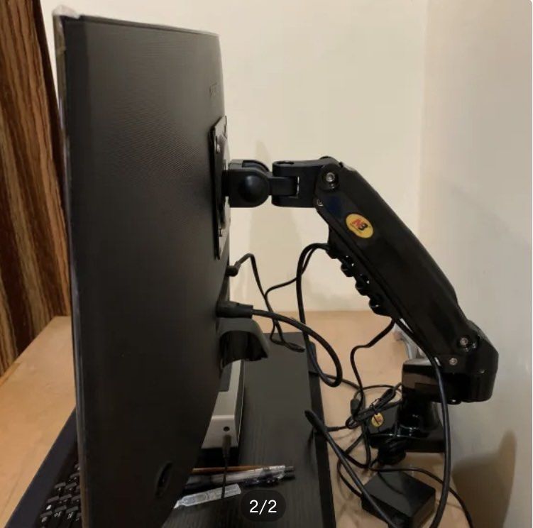 NB North Bayou F80 17 to 27 Inch Gas Strut Monitor Desktop Bracket Holder Arm Desk Mount ...