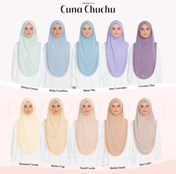 Proper Hijab Cuna Chucu code Tiffany Green, Women's Fashion, Muslimah Fashion, Hijabs on Carousell