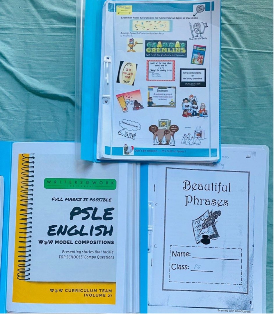 PSLE P6 ENGLISH GRAMMAR COMPO COMPRE MATERIAL. WOW , beautiful phrases ...