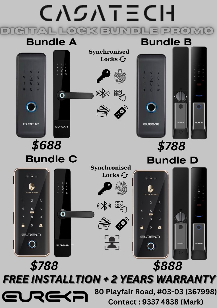 Synchronized digital lock for HDB fingerprint electronic gate lock and ...