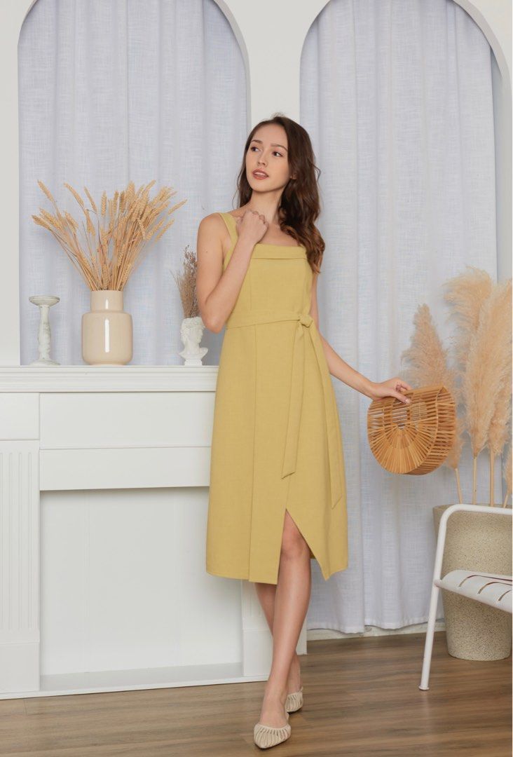 The Thread Theory SASSY STRUTS OVERLAP DRESS (LIME), Women's Fashion, Dresses & Sets, Dresses on ...