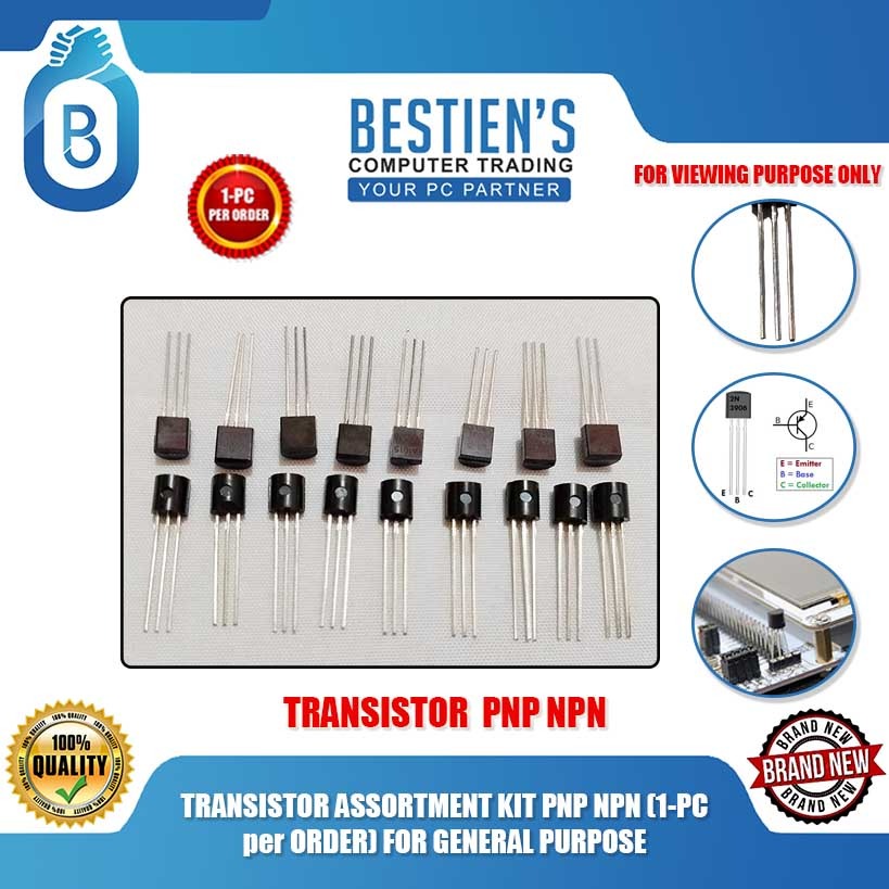 TRANSISTOR ASSORTMENT KIT PNP NPN (1-PC per ORDER) FOR GENERAL PURPOSE ...