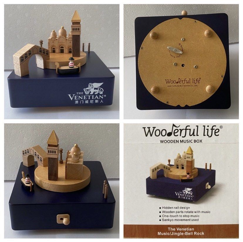 Wonderful Life The Venetian Sankyo Moving Wooden Musical Music Box ...