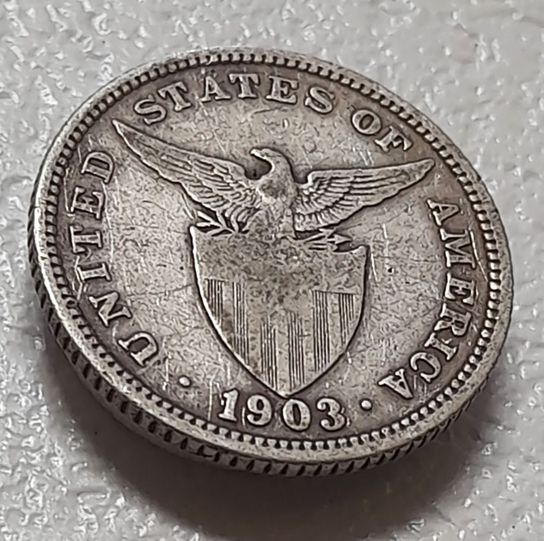1903 Twenty Centavos - U.S. Philippine Era - Silver .900 Coin ...