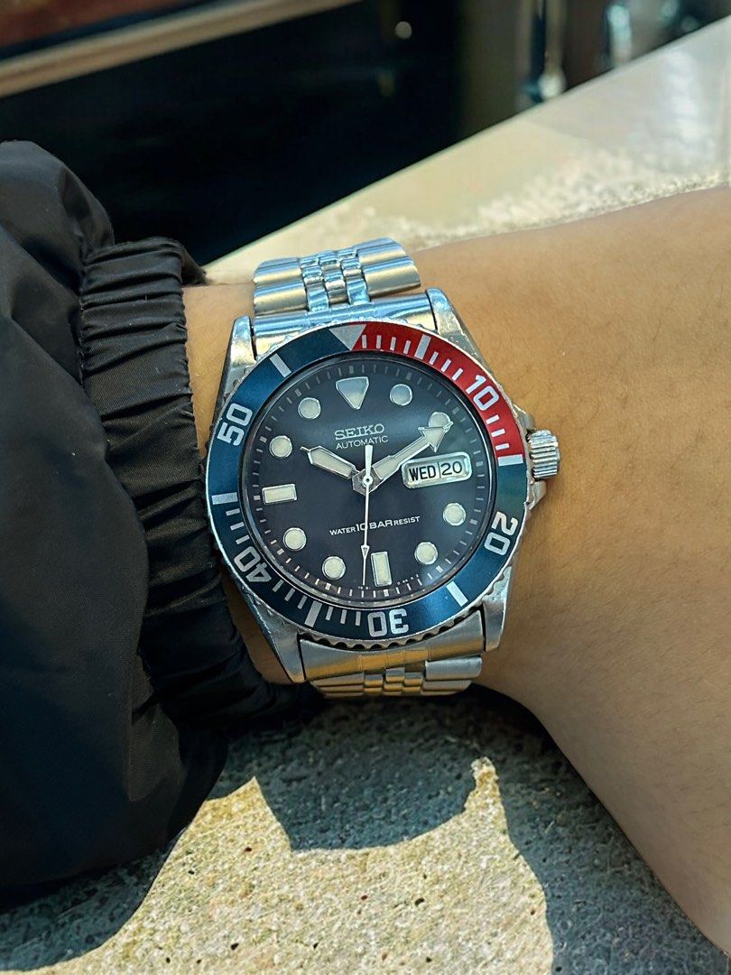1998 Seiko SKX033 Pepsi Diver Stainless Steel Watch, Men's Fashion ...