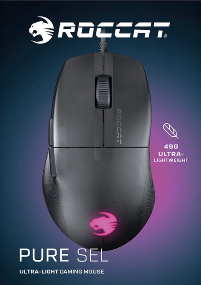 (包寄順豐站) 現貨 ROCCAT PURE SEL - 49g 超輕盈人體工學 RGB 電競滑鼠 黑色/白色 人體工學 RGB 滑鼠 電競 ...