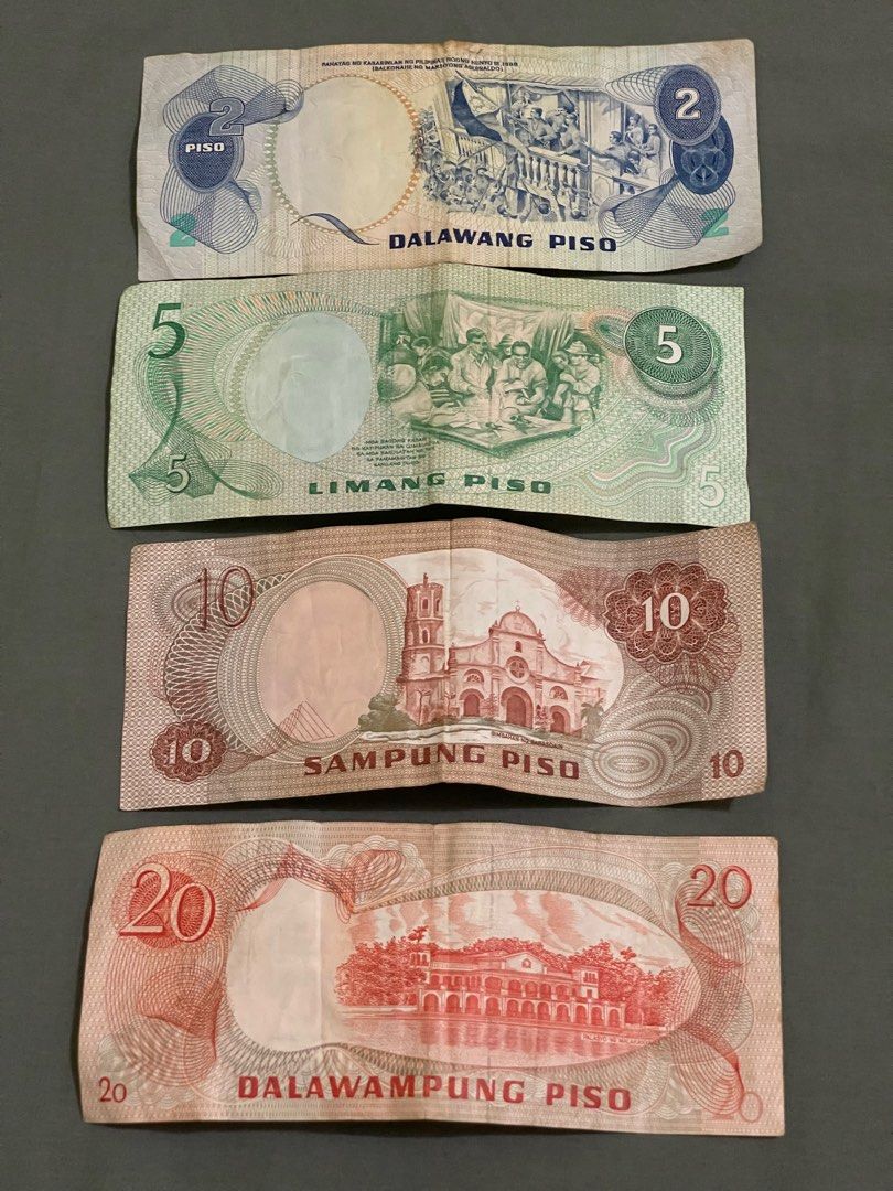 2 piso, 5 piso, 10 piso and 20 piso Philippine bank notes, Hobbies ...