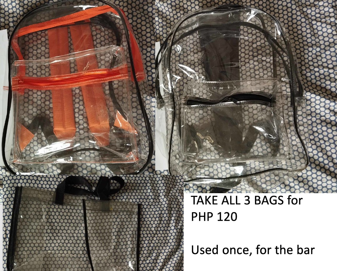 3 transparent bags for board exam, Women's Fashion, Bags & Wallets ...