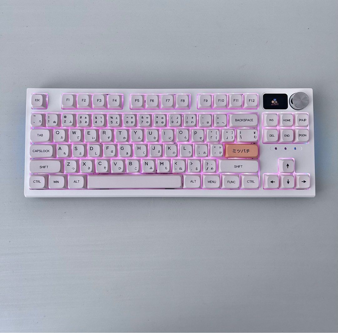 87% TKL Custom Mechanical Keyboard (Honey milk keycaps) - Fully modded ...