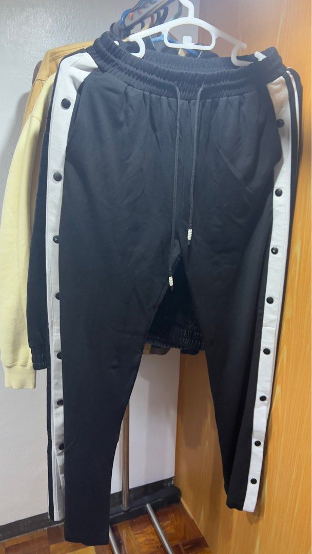 Adidas inspired joggers with side slit detachable buttons, Women's ...