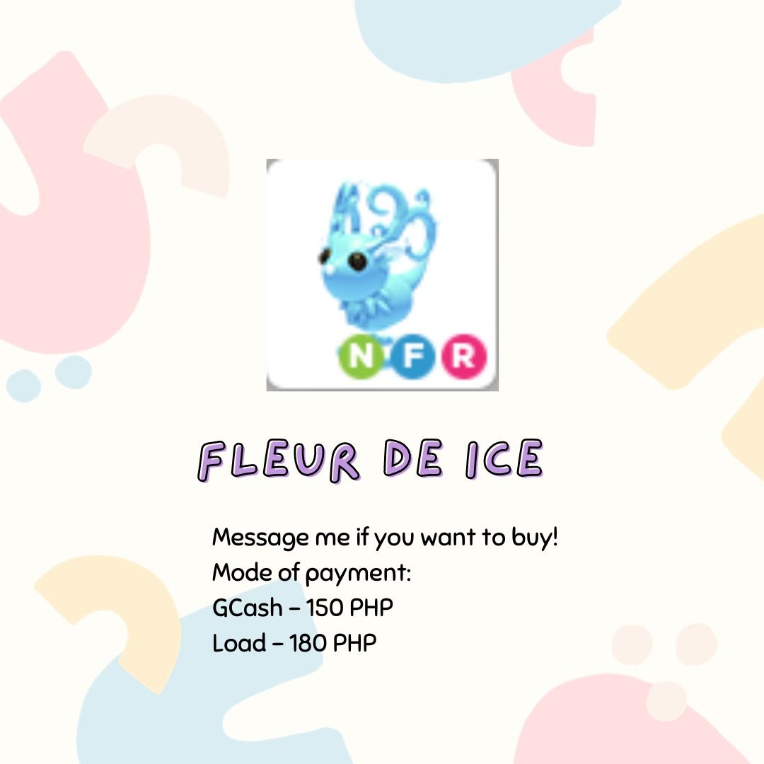 ADOPT ME NFR FLEUR DE ICE (NEON FLY RIDE), Video Gaming, Video Games ...