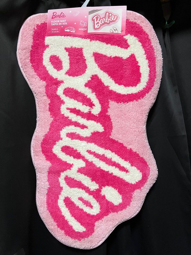 Authentic Miniso Barbie Flocking Floor Mat, Furniture & Home Living ...