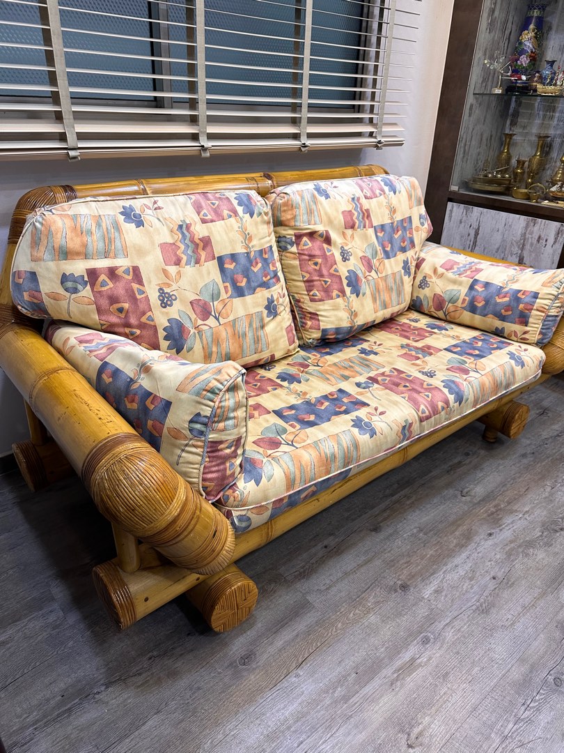 Bamboo Wooden Sofa Chair, Furniture & Home Living, Furniture, Sofas on ...