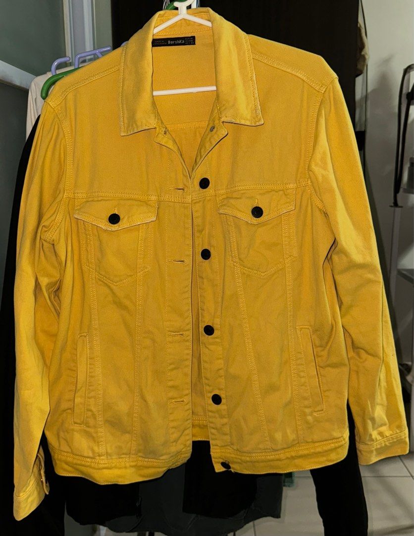 Bershka yellow denim jacket, Women's Fashion, Coats, Jackets and ...