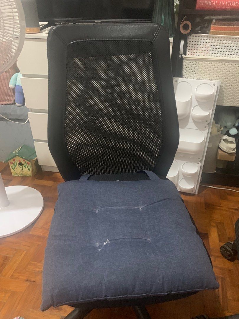 Black computer chair with no arm rest. Free cover, Furniture & Home ...