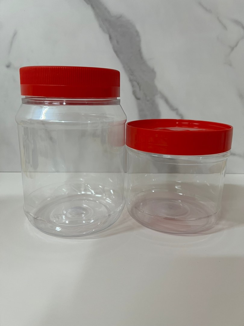Brand New CNY Red Lid Cap Plastic PET Container For CNY Hari Raya ...