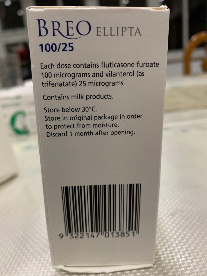 BREO Ellipta 100/25, Health & Nutrition, Medical Supplies & Tools on ...