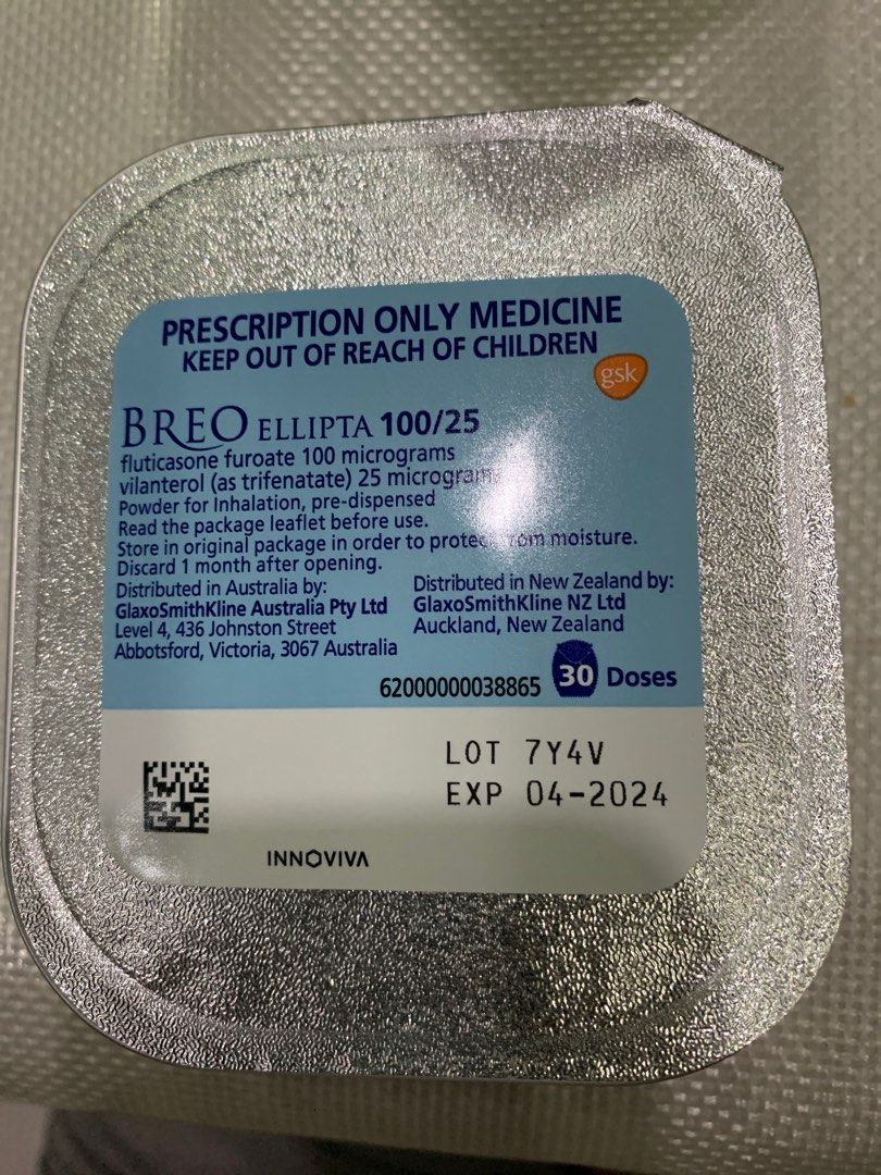 BREO Ellipta 100/25, Health & Nutrition, Medical Supplies & Tools on ...